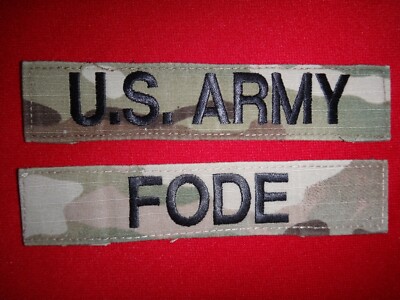 2 US Military Camo OCP Patches: U.S. ARMY Pocket Tape + FODE Name tape ...