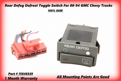 Rear Defog Defrost Toggle Switch Button for 88-94 GMC Chevy Truck ...