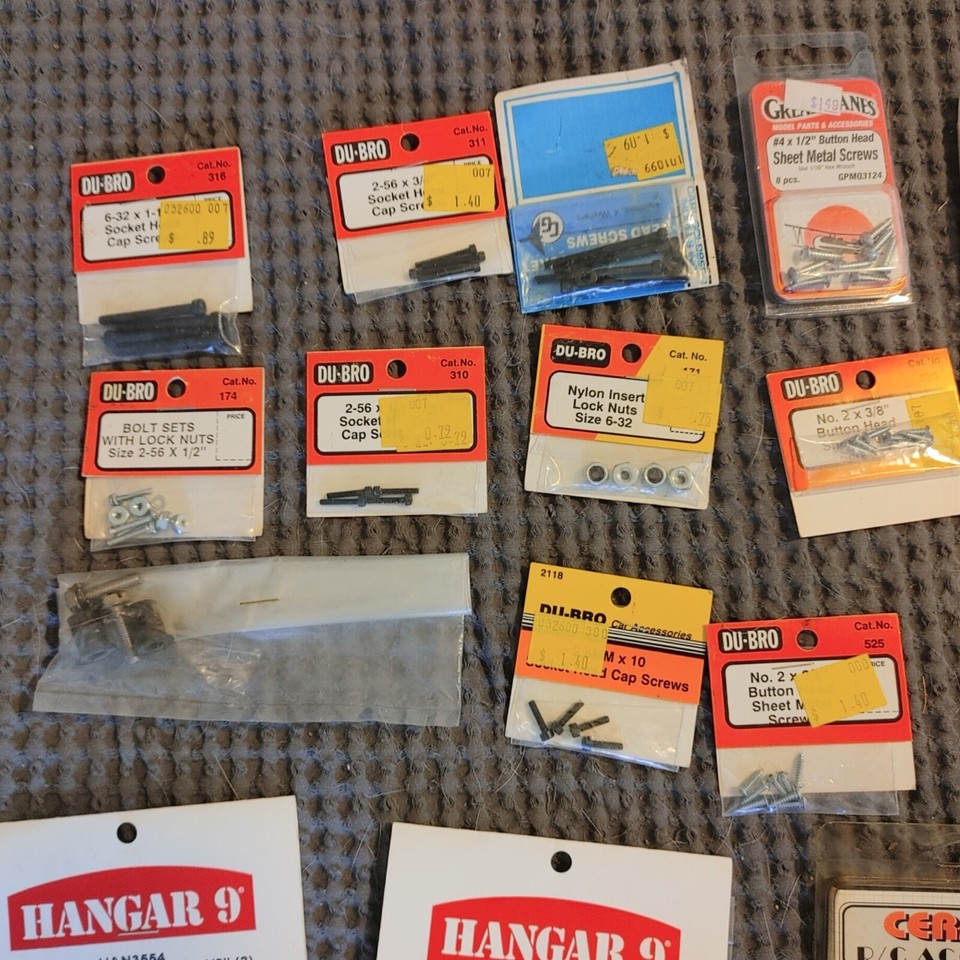Lot of 31 NOS Radio Control Airplane Parts - R/C Servo Arms Bolts Nuts ...