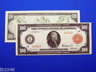 Reproduction $100 1914 FRN Red Seal US Paper Money Currency Copy | eBay