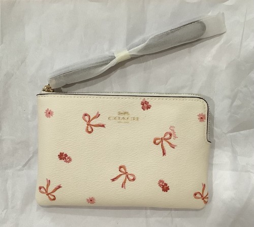 Coach Bow Print Corner Zip Wristlet Clutch Wallet NEW RARE LAST ONE ...
