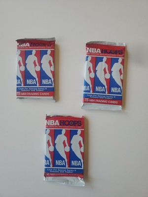 1990-91 NBA HOOPS Series II THREE PACK LOT (3) 3x Sealed Packs MICHAEL ...