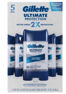 Gillette Ultimate Protection 6-in-1 3.8 oz Antiperspirant - 5 Pack ...
