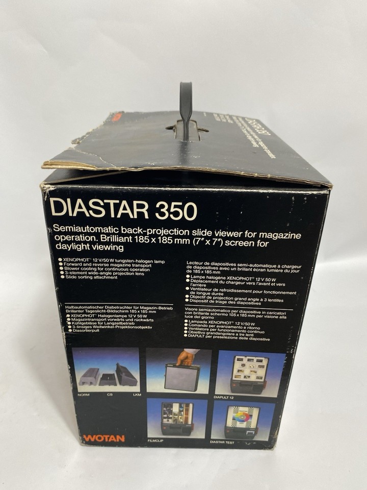 DIASTAR 350 DESKTOP 35-50mm SLIDE VIEWER LARGE SCREEN, BOXED & WORKING ...