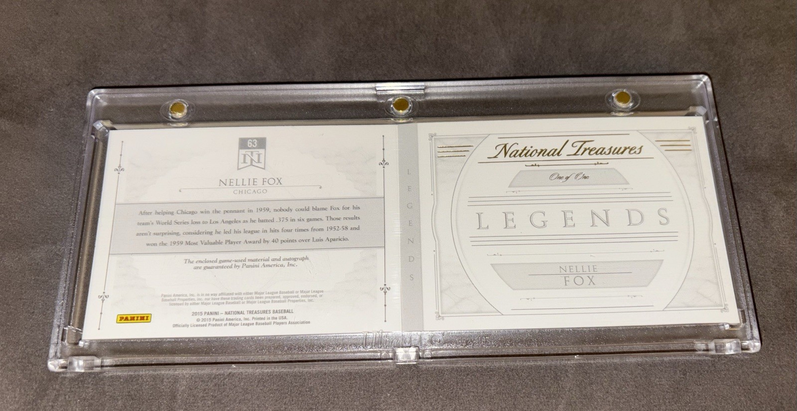 2015 Panini National Treasures Nelson NELLIE FOX Cut Auto Book JUMBO ...
