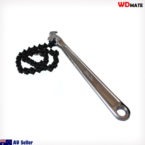 12" 300mm Oil Filter Chain Wrench Oil Cup Removal Auto Plumbing Pipe HD ...