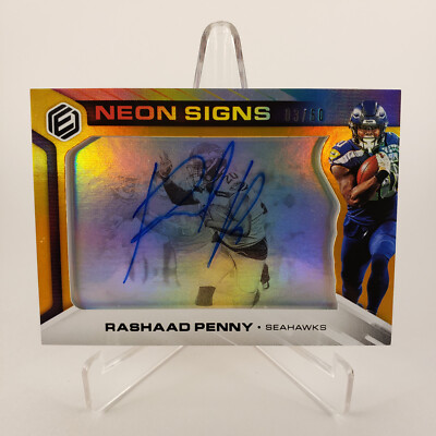 2019 Panini Elements Neon Signs Tier 1 Orange /60 Rashaad Penny #NS1-RP ...