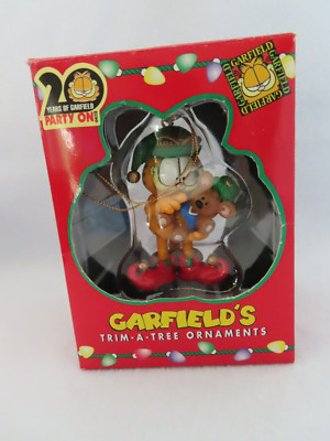 Christmas Elf Garfield 1996 PAWS Jim Davis Trim-A-Tree Ornament - MIB ...