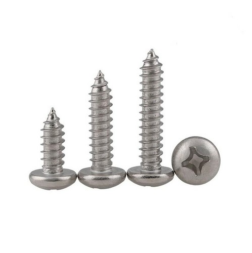 50pcs M3 M4 M5 201 stainless steel cross round head self-tapping screws ...