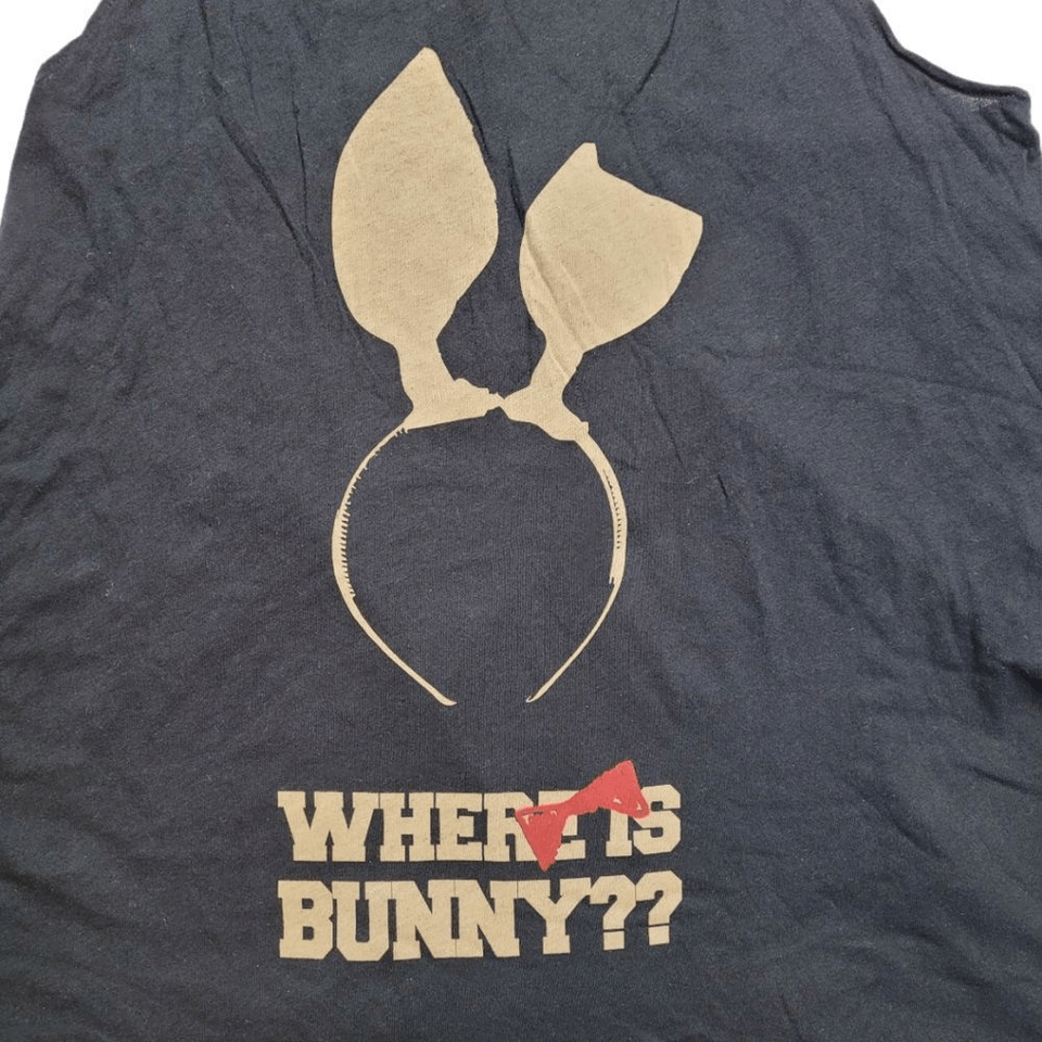 Wildfox Wheres Bunny Black Cotton Racerback Muscle Graphic Tank Top ...