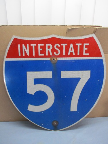 Vintage I-57 Shield Interstate Highway Metal Highway Sign 24 x 24 ...