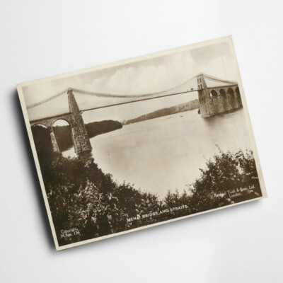 A3 PRINT - Vintage Wales - Menai Bridge and Straits | eBay