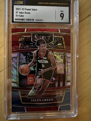 2021-22 Panini Select Jalen Green Concourse Tri-Color Prizm RC #7 CSG 9 ...