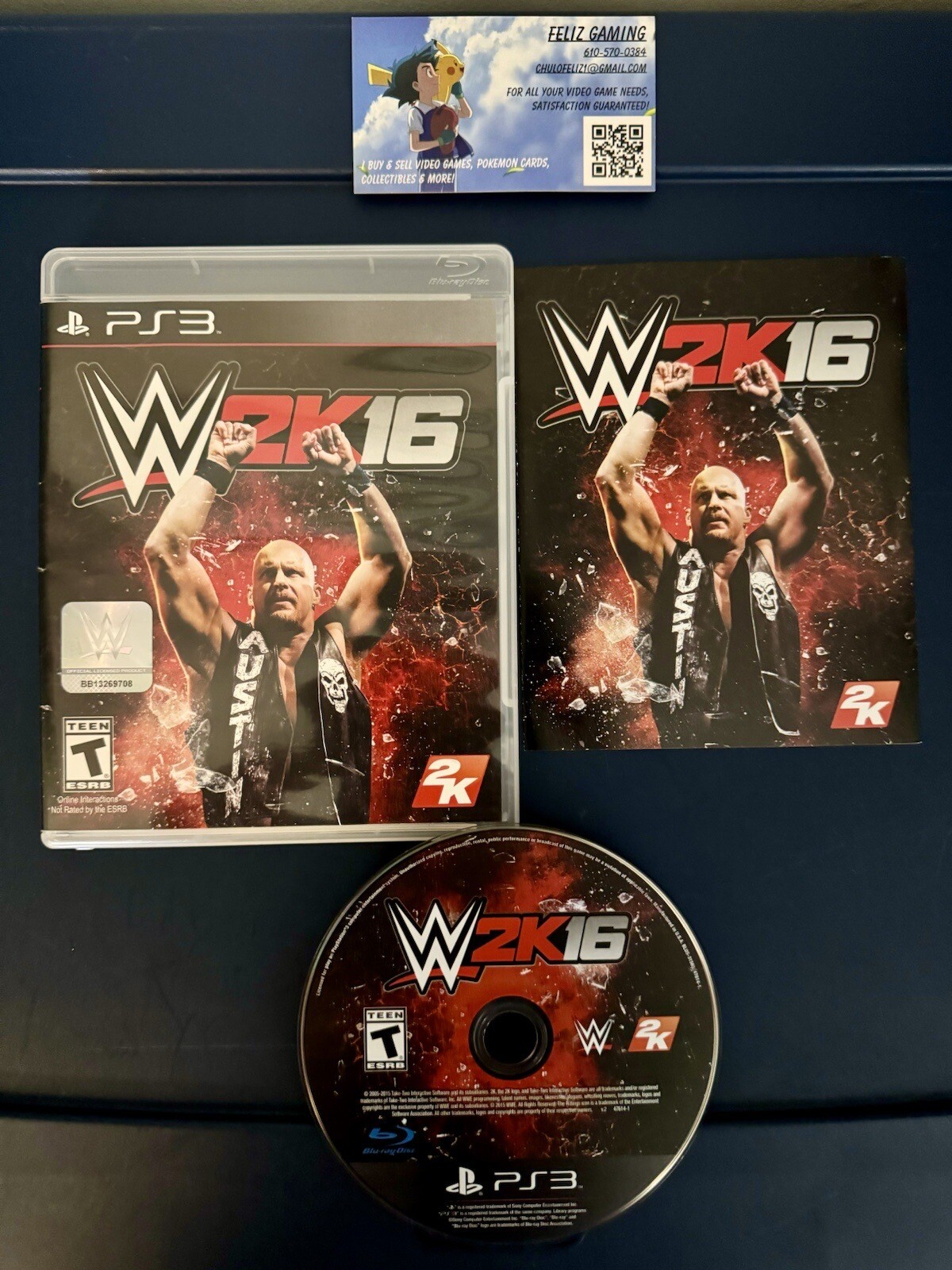 WWE 2K16 - Playstation PS3 Game Disc Works Tested Clean Stone Cold ...