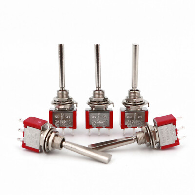 5Pcs Flat Long Handle 3 Position ON-OFF-ON Toggle Switch for Remote ...