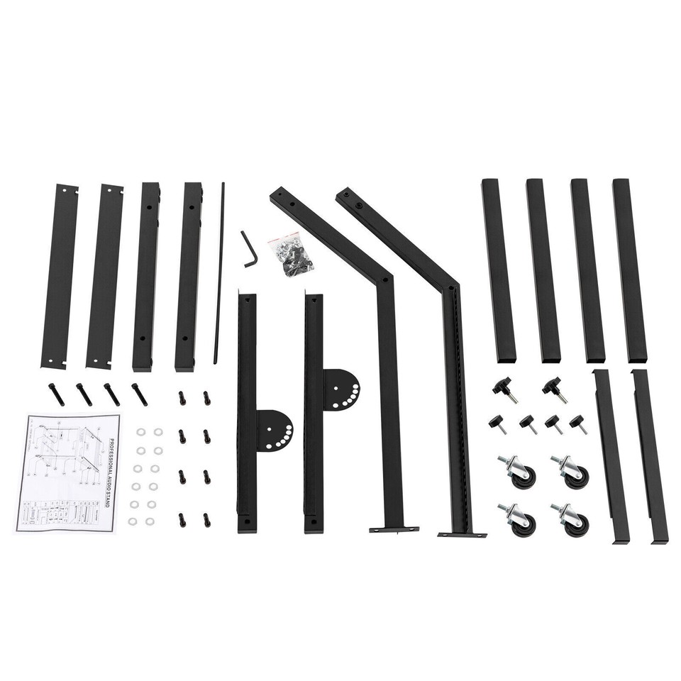 12U Mixer Case Stand Rolling Rack Mount DJ Studio Equipment Cart Stage ...