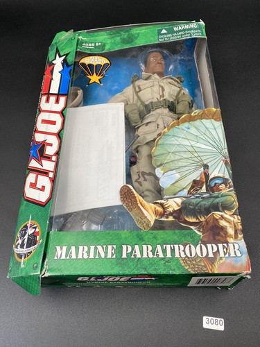 Rare GI Joe ARAH Marine Paratrooper Real Working Parachute 12" Figure ...