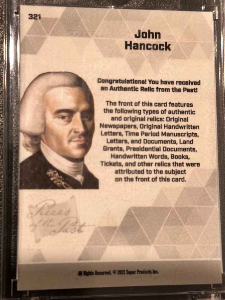 JUMBO John Handcock - Gorgeous Handwritten XL Relic Card - Pieces of ...