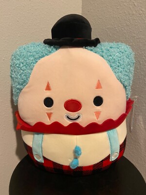 Squishmallow 12” Ukee The Clown Teal Hair Black Bowler Hat BNWT ...
