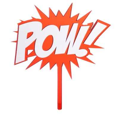 Superhero Pow Comic Strip Acrylic Cake Topper - Mirror Red | eBay Australia