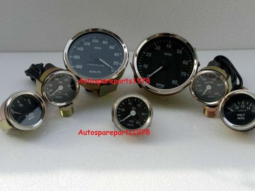 Smiths Kit 52mm Oil Temp Oil Bar Fuel Volt + SPEEDO 180-0KMH + 0-80RPM ...