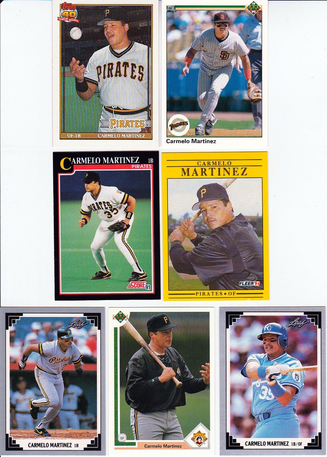 Huge 25 + CARMELO MARTINEZ different cards lot 1985 - 1991 Padres ...