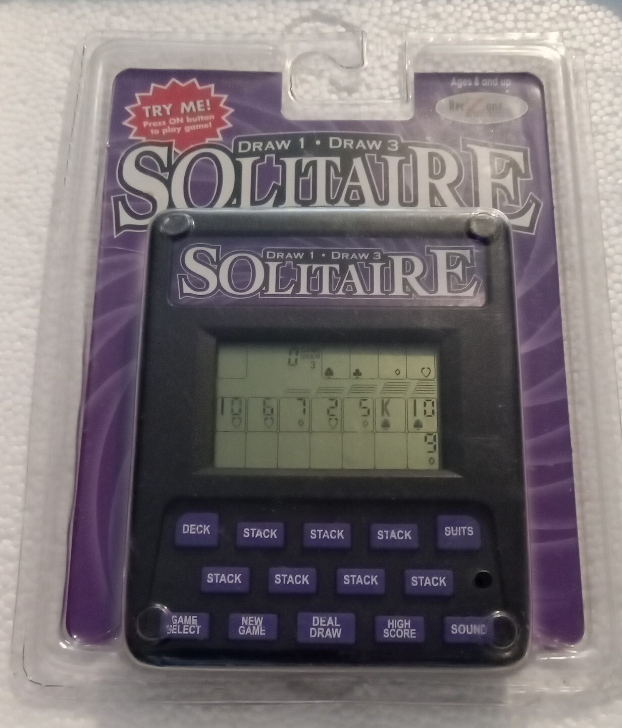 Solitaire Handheld Electronic Card Game - 2003 Rec Zone Draw 1 or 3 ...