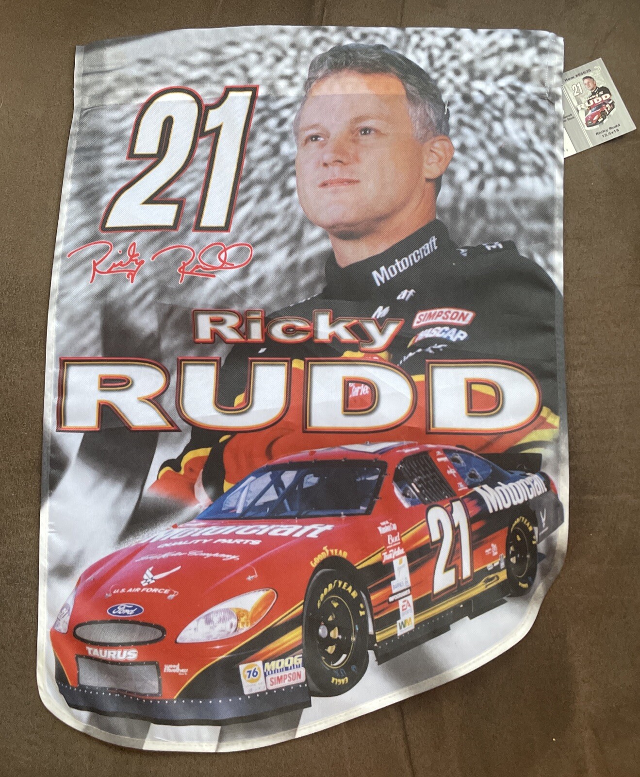 New 12” X 17” Ricky Rudd NASCAR Flag #21 Motorcraft HOF Hall of Fame | eBay