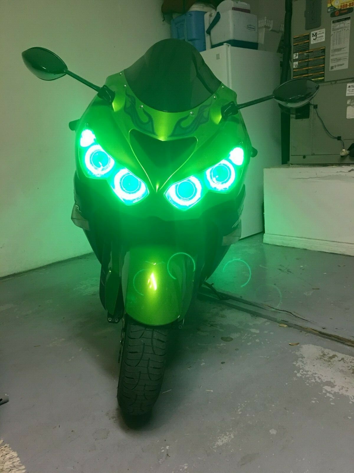Kawasaki ZX14 ZX14R 2006-2022 2023 Headlight Halo Angel Eye Demon LED ...