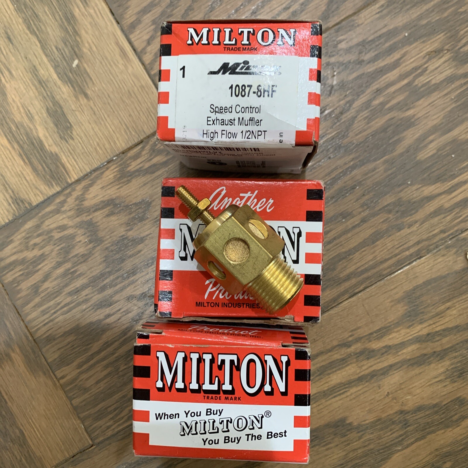 Milton 1087-4HFBK SPEED CONTROL EXHAUST MUFFLER HIGH FLOW 1/4NPT Bulk ...