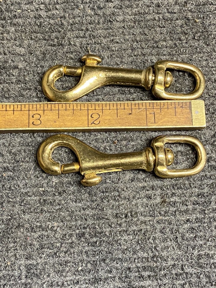 (2) Vintage Brass Swivel Spring Clip Hooks 2-3/4” Long | eBay