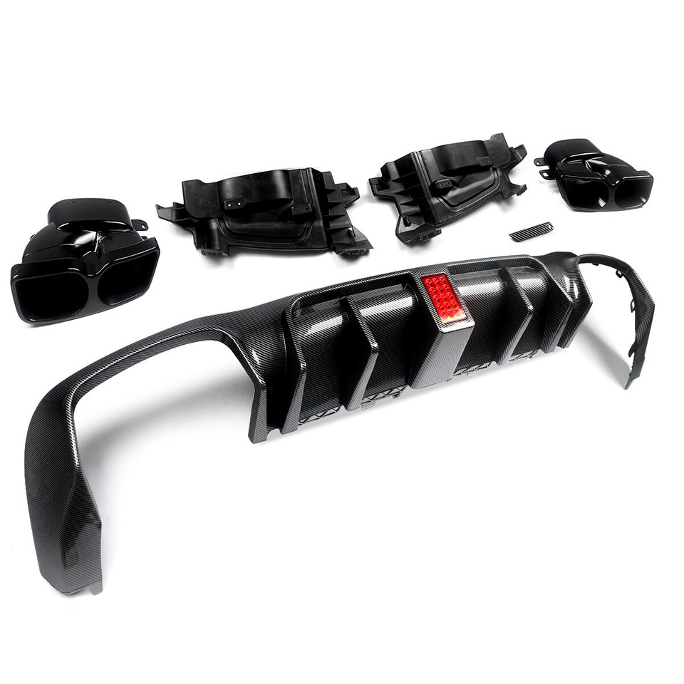 Carbon Look For 2016-2020 Benz W213 E300 Rear Bumper Diffuser Lip W ...