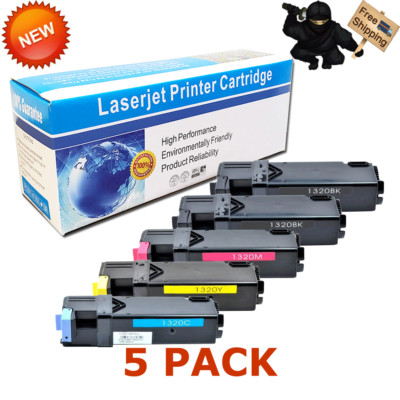 5PK Color Laser Toner Cartridge for Dell 1320c 1320 Black Cyan Magenta ...