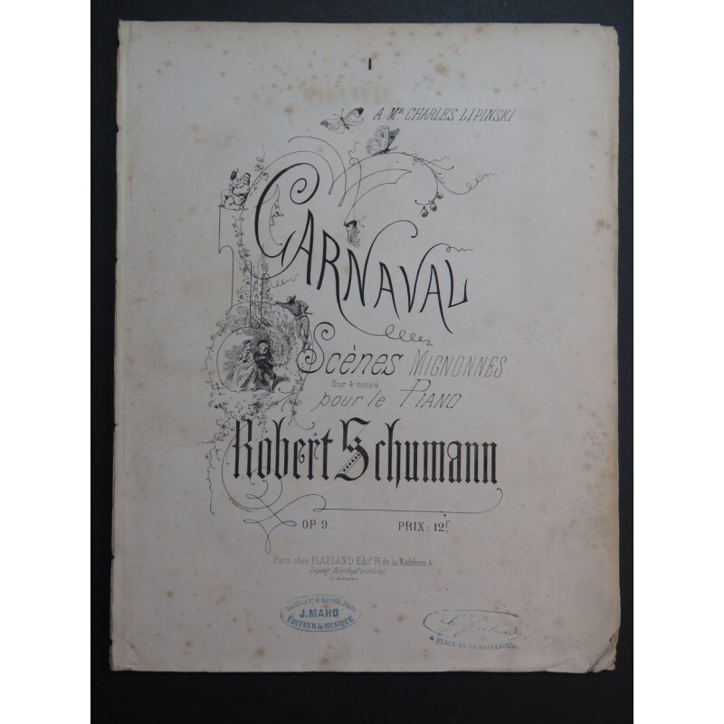SCHUMANN Robert Carnaval Scènes Mignonnes op 9 Piano ca1864 | eBay