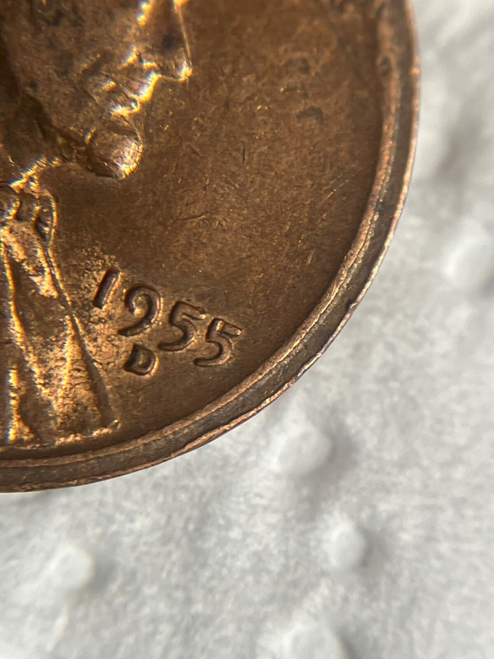 RARE 1955-D Wheat Penny Offset Error Coin Reverse & Obverse L On Rim ...