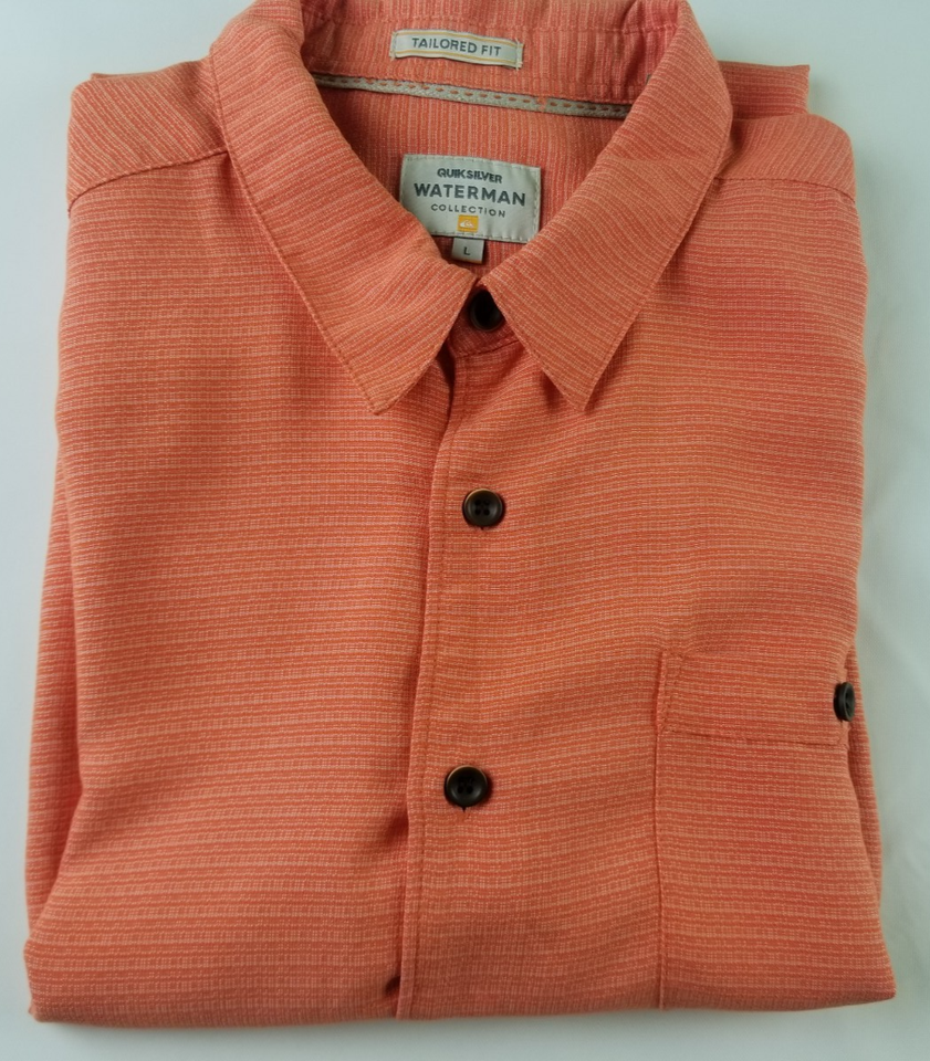 Quicksilver Shirt Adult Size L Waterman Collection Short Sleeve Men`s ...
