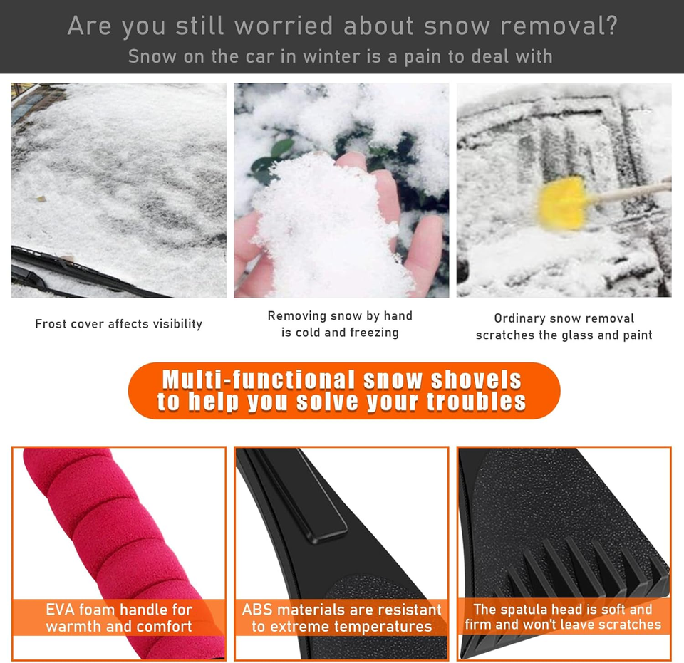 Ice Scraper for Car Windshield, Scratch-Free Auto Windshield Scraper ...