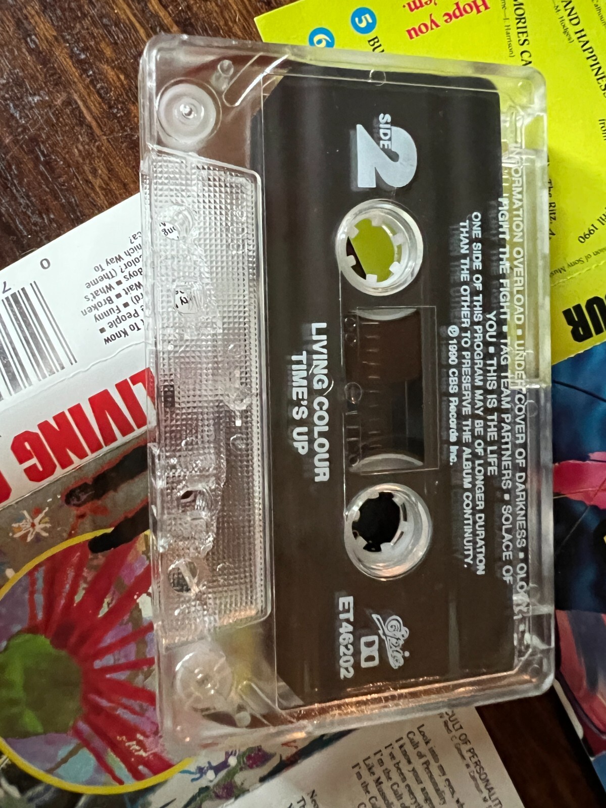 Living Colour Cassettes Time's Up Vivid & Biscuits | eBay