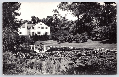 RPPC Resort Hotel? Mansion?~Bldg w/Three Sunporches Reflects in Lily ...