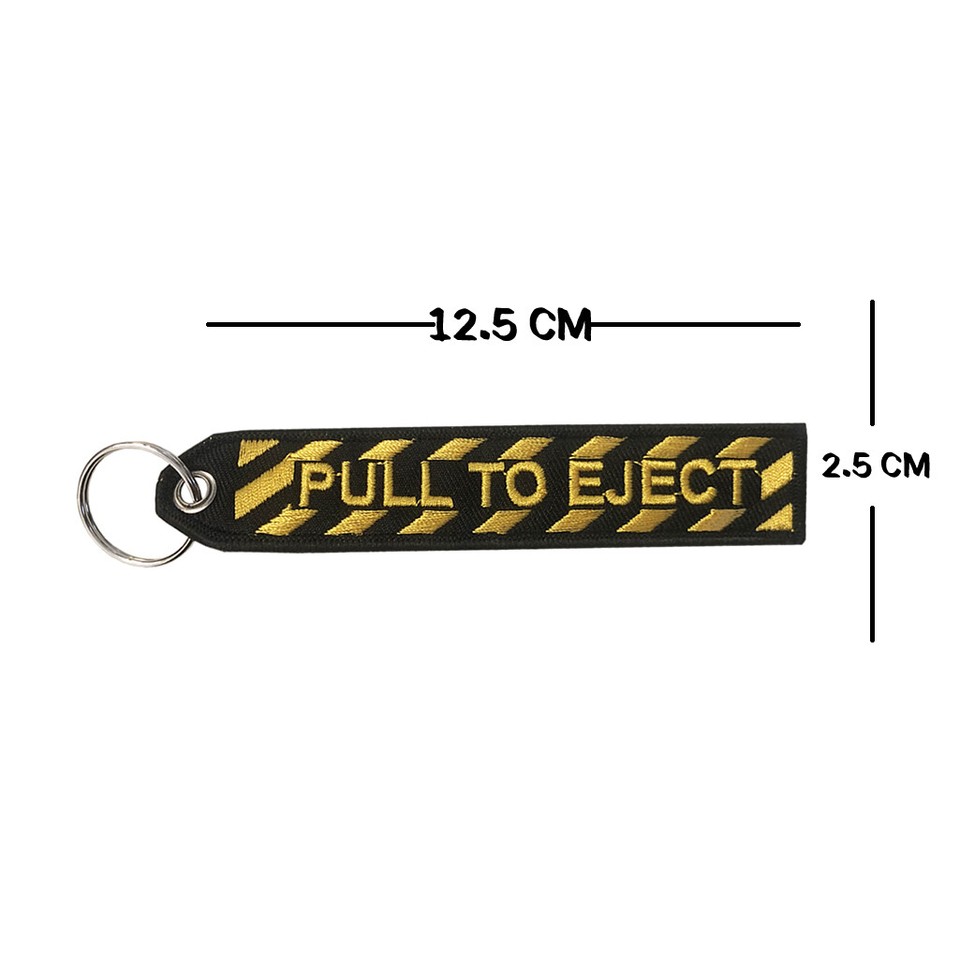 Pull to Eject Embroidered Key Chain Keyring Luggage Tag Zipper Pull Bag ...