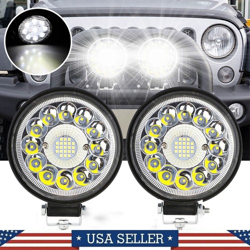 Pair 5"inch Round LED Work Light Bar Flood Spot Light Driving Lamp For ...