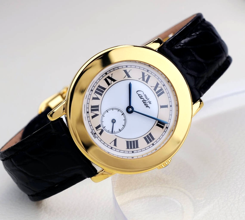 Cartier Watch Must Ronde II Small Second LM 32mm Mens Roman Index | eBay