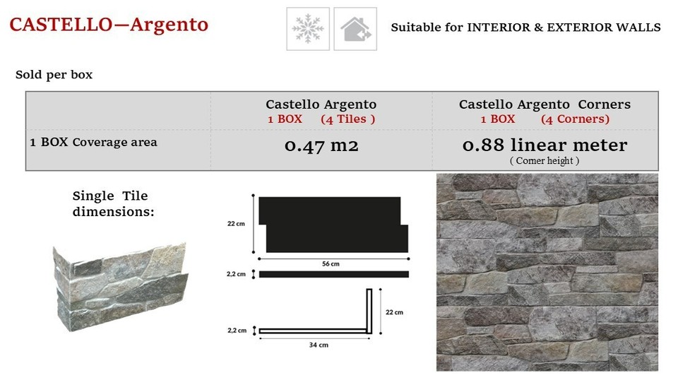 SAMPLE - Fieldstone Split Face, Exterior Stone Cladding Tiles/Panels | eBay UK