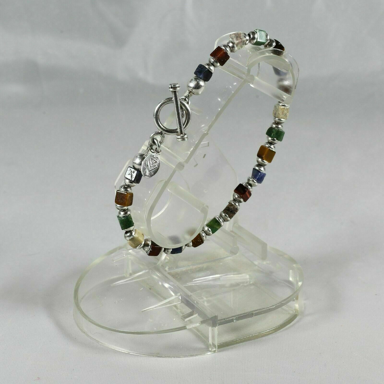 Silpada VTG HTF Multi Stone 925 Sterling Silver Cube Bracelet B0817 | eBay