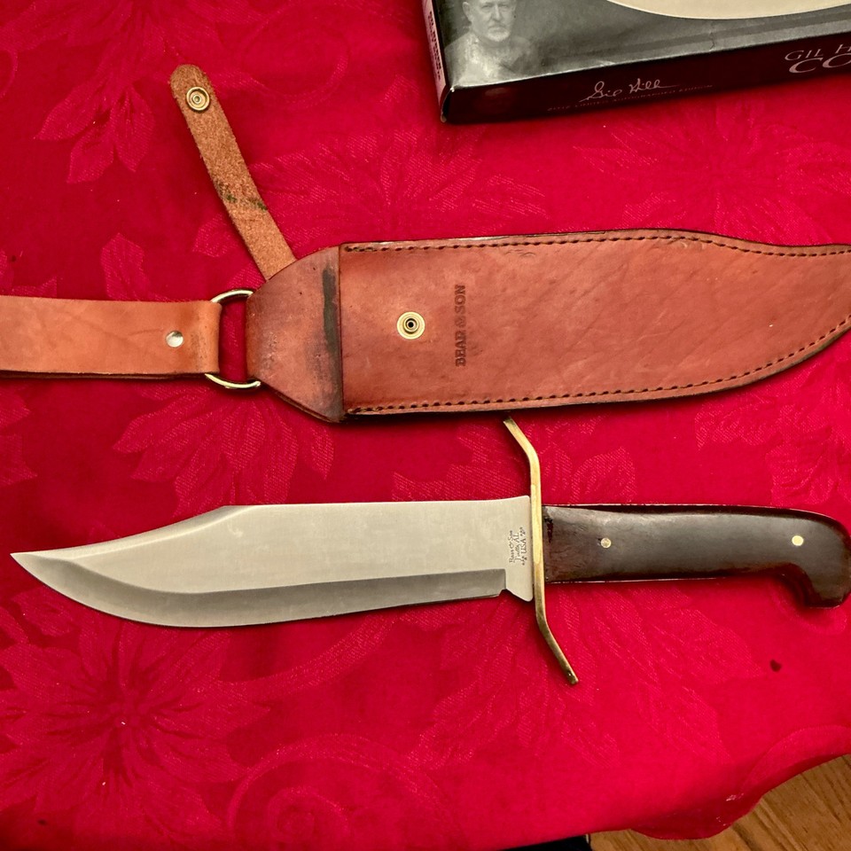 Bear MGC 9.5" Fixed Blade Bowie Knife w/ Original Leather Sheath U.S.A ...
