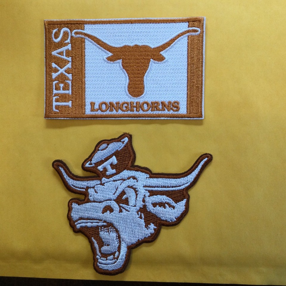 (2) Texas Longhorns vintage iron on embroidered patches Patch Lot 3.5 ...