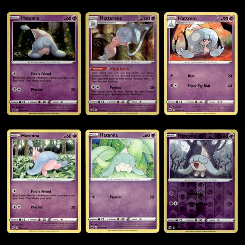 6x Hatenna Lot Hatterene Hattrem SWSH040 Pokemon Cards Collection Set ...