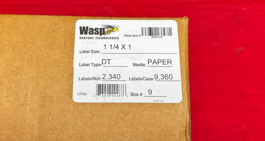 ORIGINAL WASP DT LABEL ROLL 4PC 1 x 1/4 x 1 I00001050 | eBay