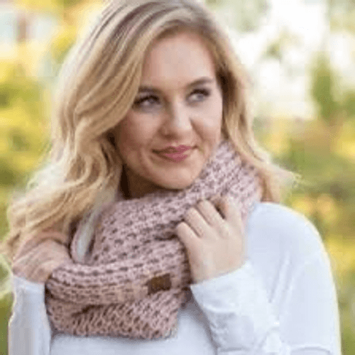 CC Knit Scarf with Sherpa Lining in Beige Inifinity | eBay