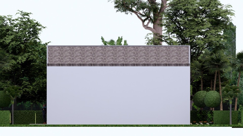 16x33 Feet House Plan 5x10 Meter 2 Beds 2 Baths Gable Roof PDF (A4 Hard ...